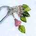 Pink Flower Glass Stitch Markers: Knitting Crochet Set, Optional Silk ...
