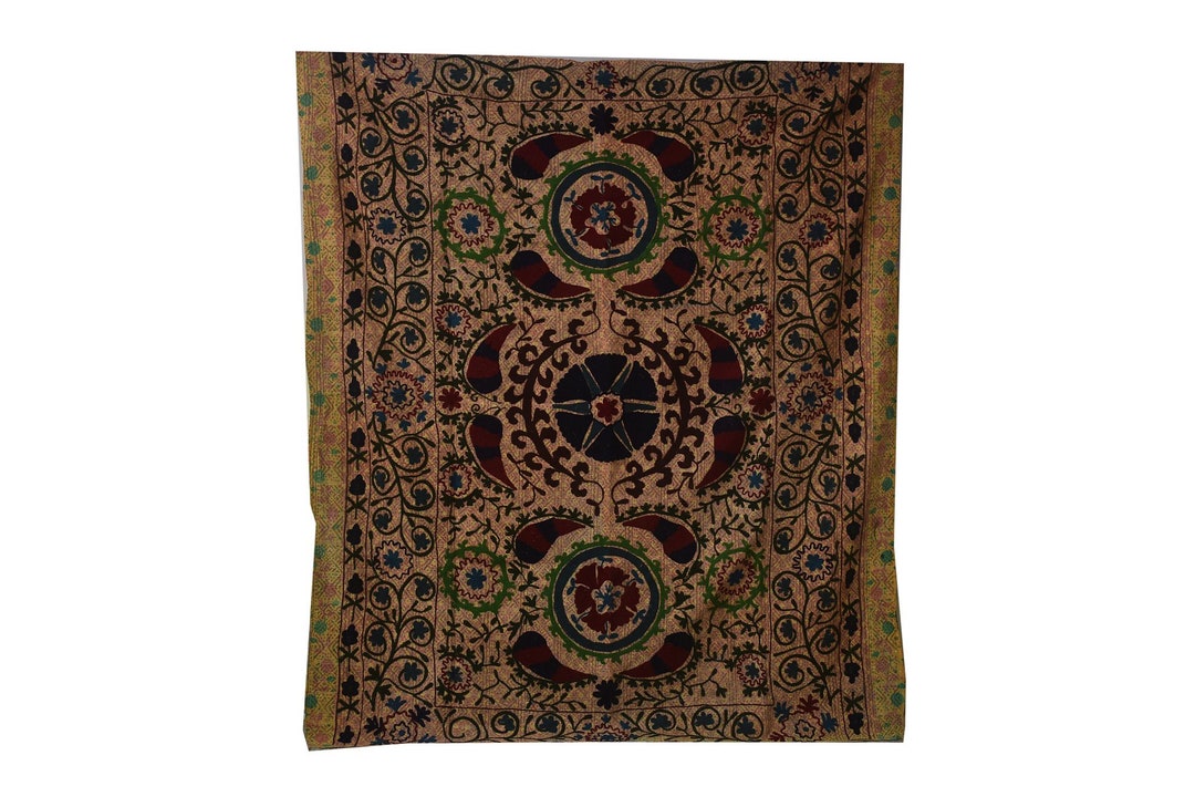 Vintage Suzani Kantha Quilt: Handmade Embroidered Indian Throw - Etsy