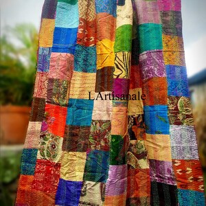 Wholesale Lot of Silk Kantha Patchwork Scarf Scarves Colorful Bohemian Hippie Handmade ...