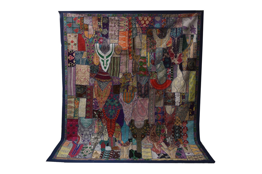 Vintage Bohemian Indian Patchwork Textile Wall Decor Wall Art ,indian ...