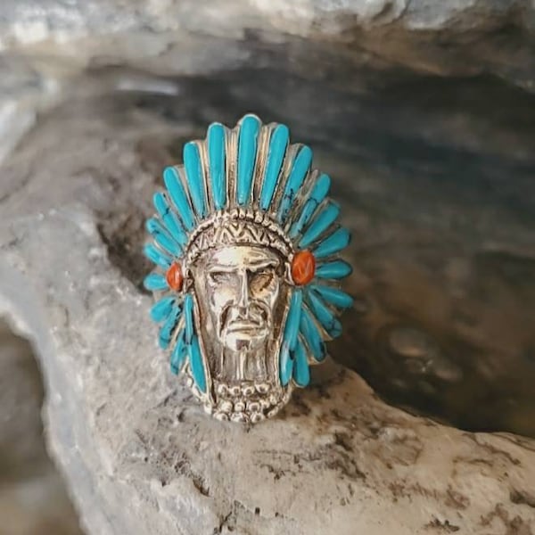 Indian Chief Ring - Etsy