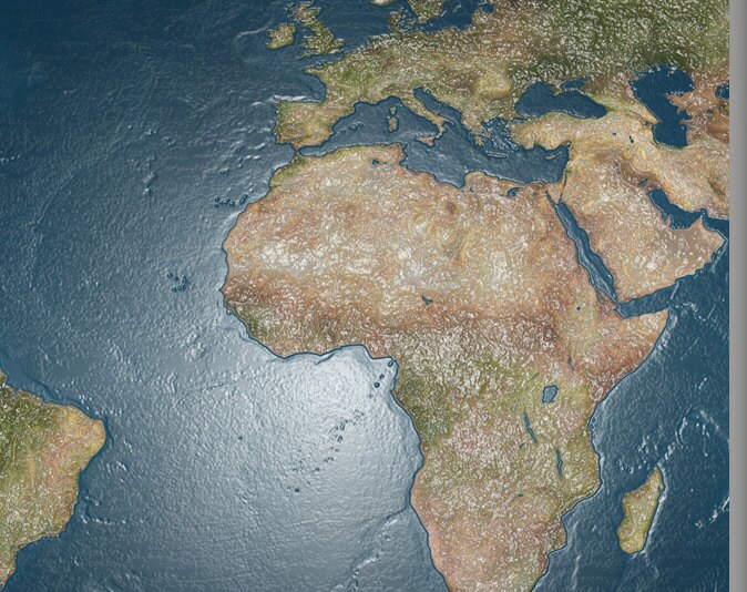 3 Panel Split World Map Canvas Print. Digitally Bubble Texture - Etsy