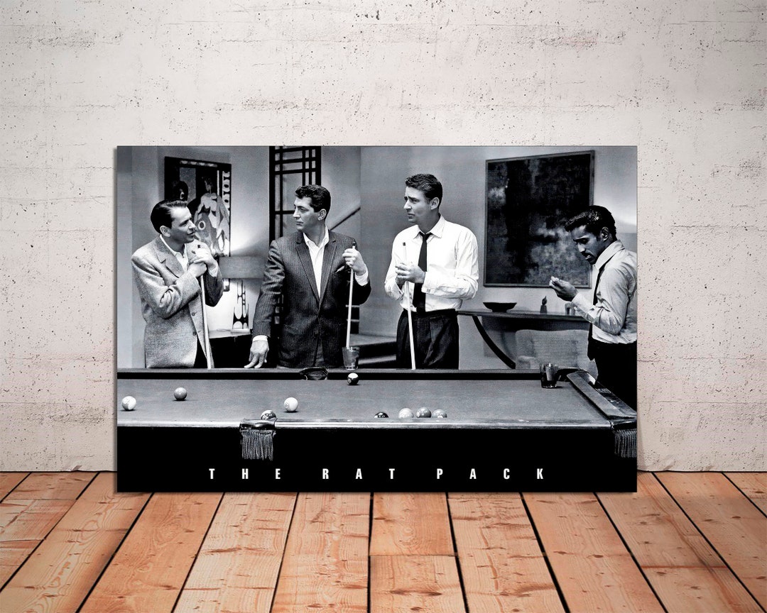 The Rat Pack Frank Sinatra Dean Martin Sammy Davis Jr Playing Pool ...