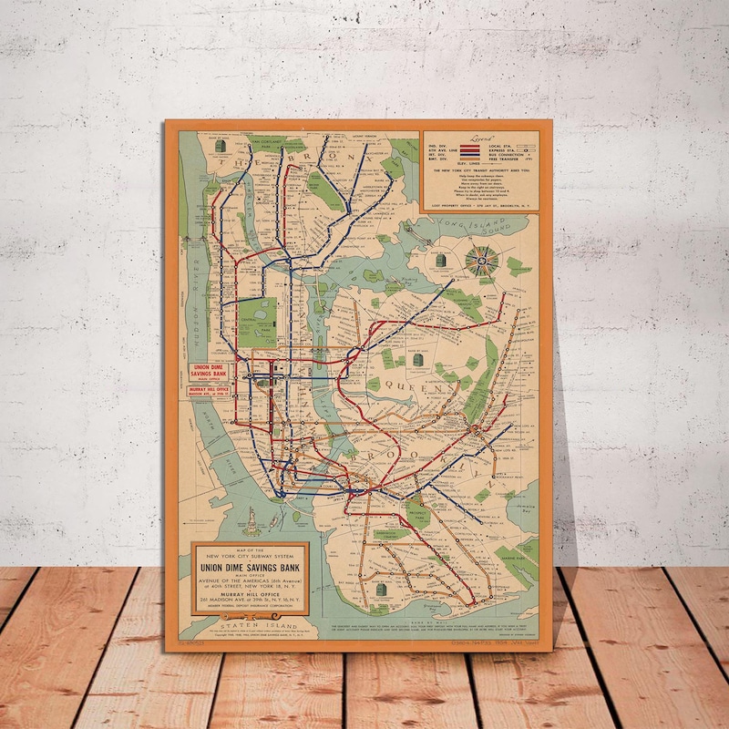Old Nyc Map Framed - Etsy