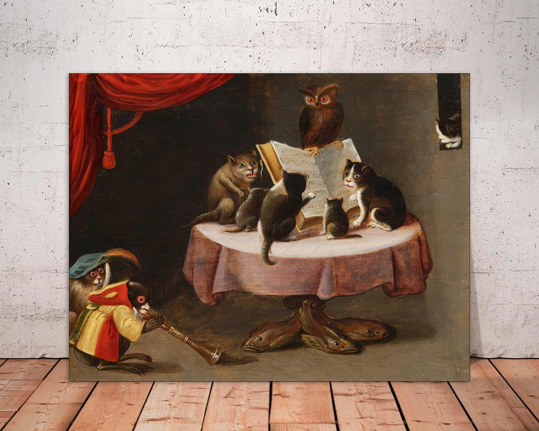 The Concert of Cats by David Teniers, Cat Orchestra, Antique Cat ...