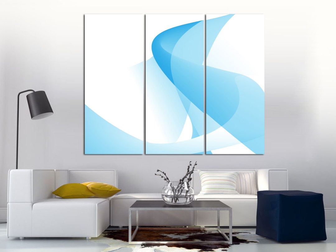 3 Panel Canvas, Split Abstract Canvas Print. 1.5" Deep Frames. Digital ...