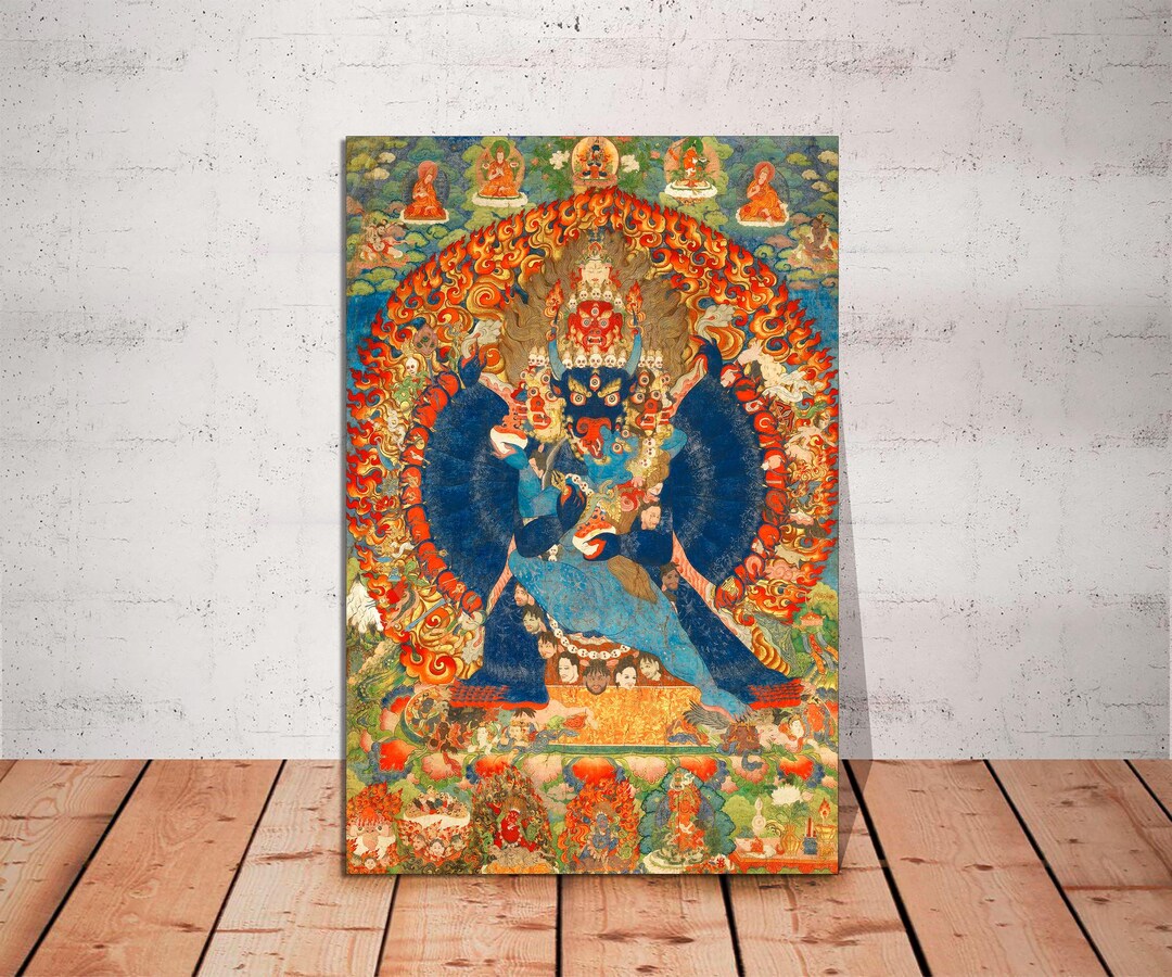 Yamantaka Thanka Art, Canvas Print of Yidam Yamantaka,the Wrathful ...