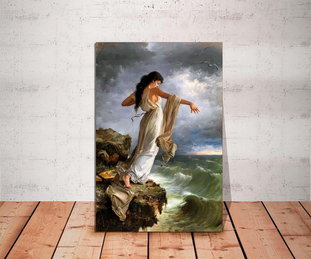 The Death of Sappho Poster, Greek Mythology Art, Classical Art, Moody Painting, Witchy Wall Art ...