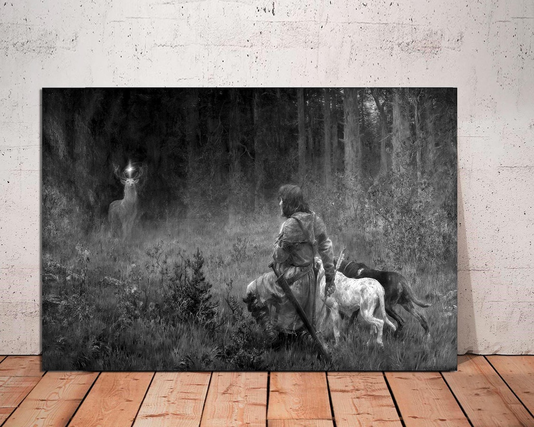 Saint Hubert Canvas Art: Patron of Hunters, Stag With Cross - Etsy