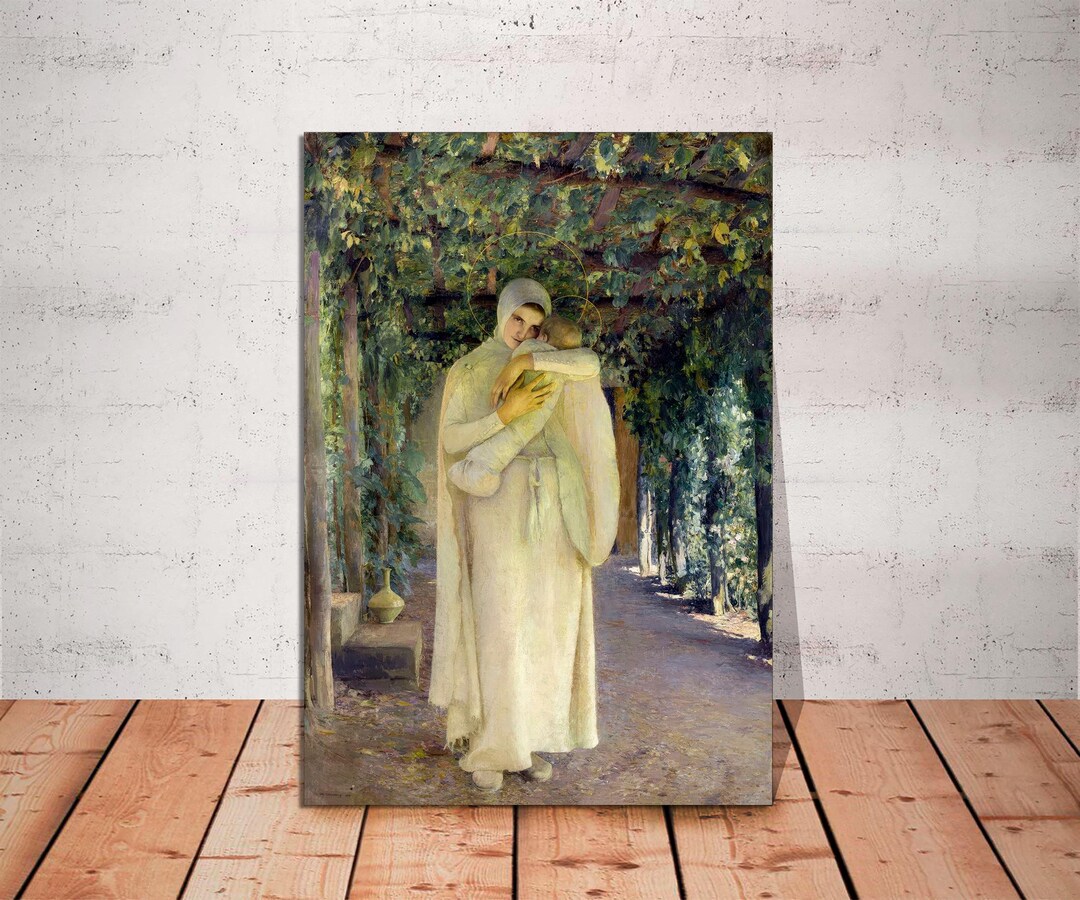 Madonna of the Trellis Canvas Print: Pascal Bouveret Catholic Art ...