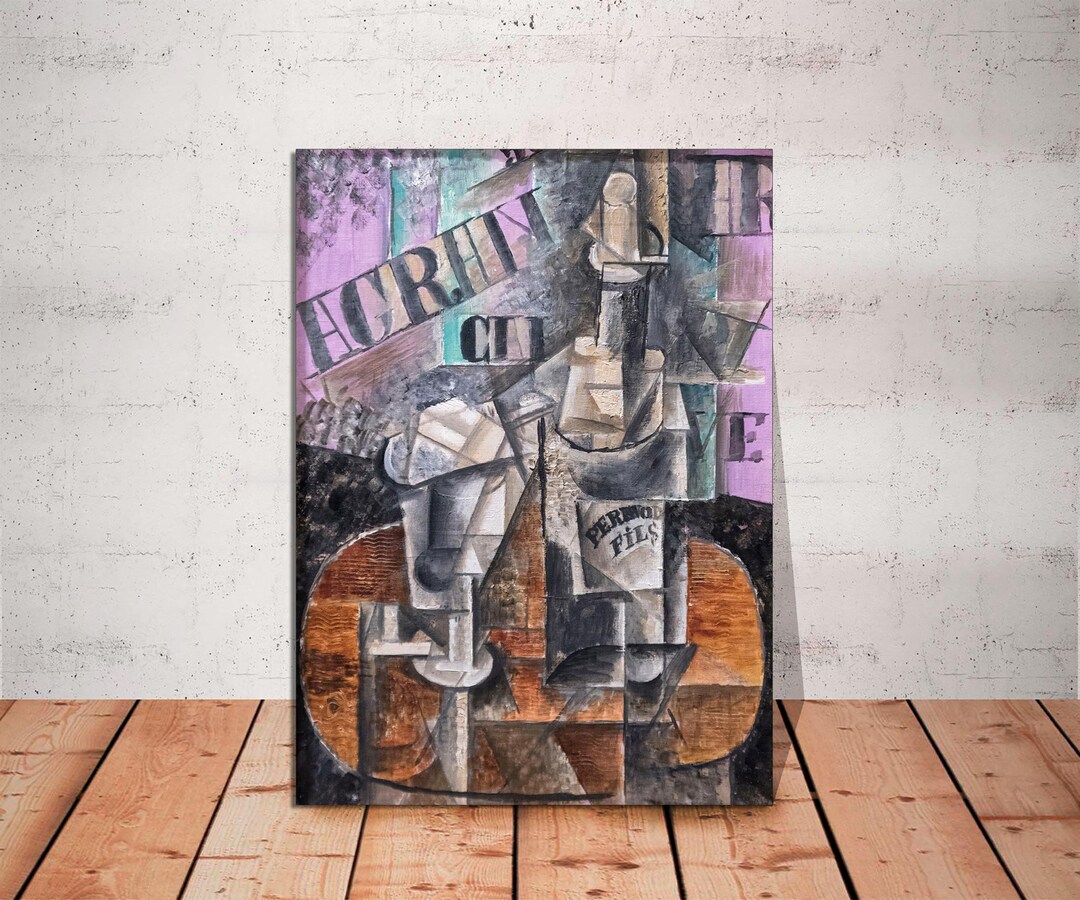 Pablo Picasso Table in a Cafe, Bottle of Pernod, Modern Fine Art Print ...