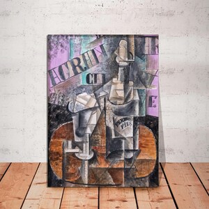 Pablo Picasso Table in a Cafe, Bottle of Pernod, Modern Fine Art Print ...