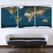 World Map 3 Panel 90 X 45 Canvas Print. 1.5 Deep Frames. Digital Paint ...