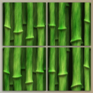4 Panel Split (quad) Bamboo Trees. Canvas Print. 1.5" Deep Frames - for ...