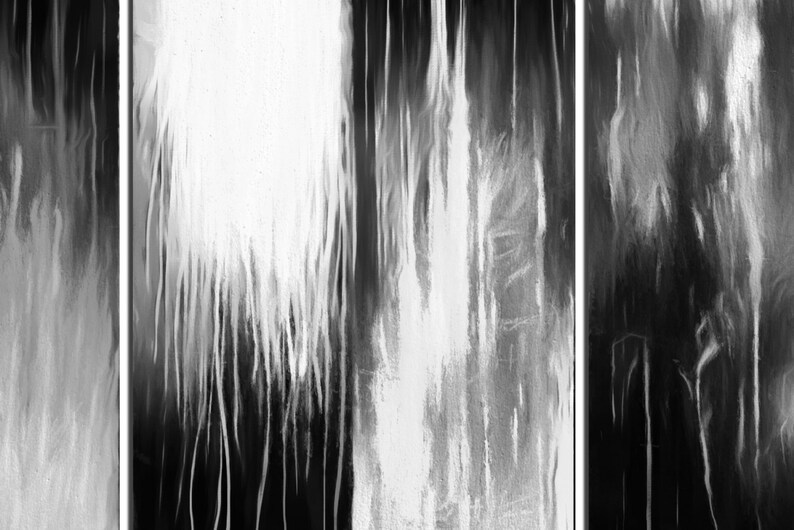3 Panel Split Black and White Abstract Art Canvas Print. - Etsy