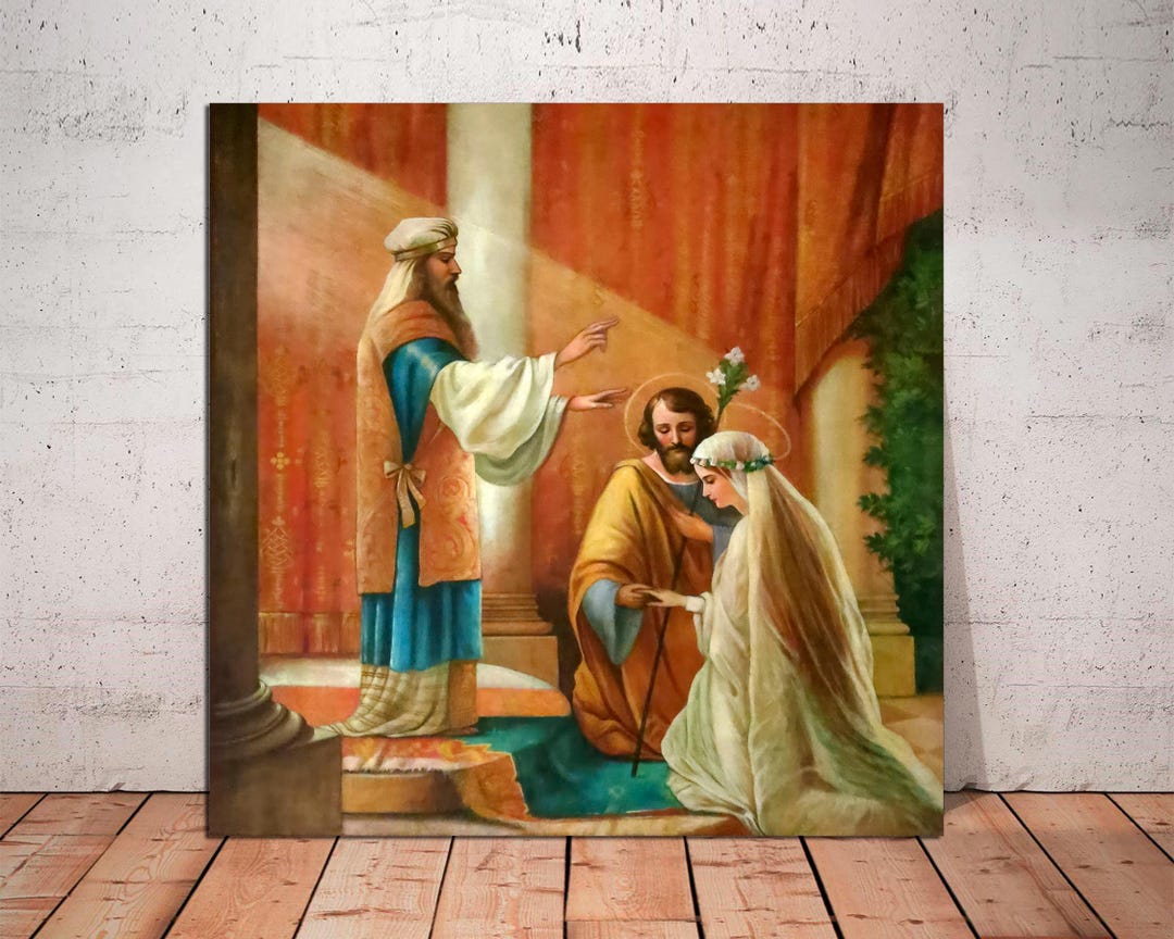 Joseph and Mary Wedding Canvas Print: Catholic Holy Art, Ready to Hang ...