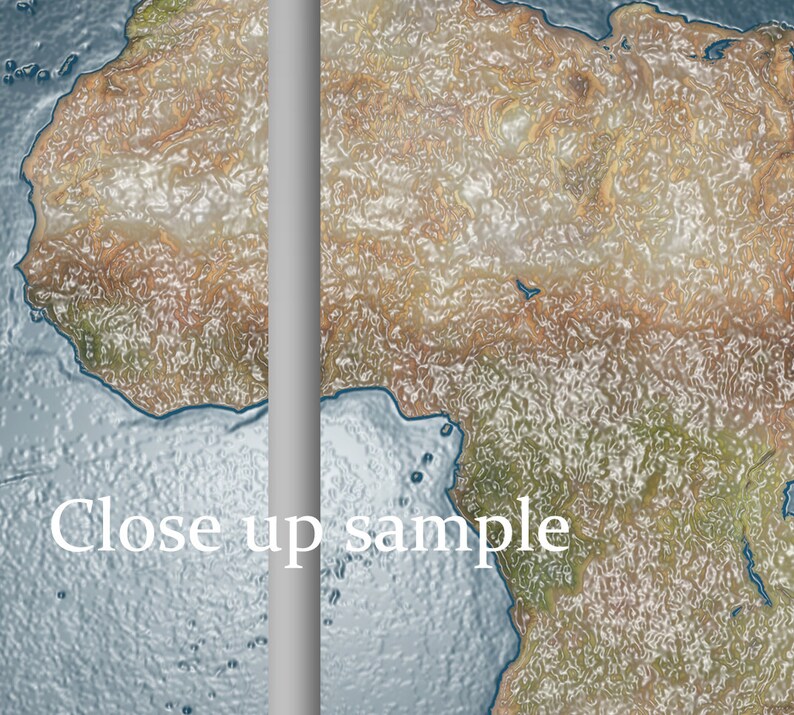 4 Panel Split World Map Canvas Print. Texture Digitally - Etsy