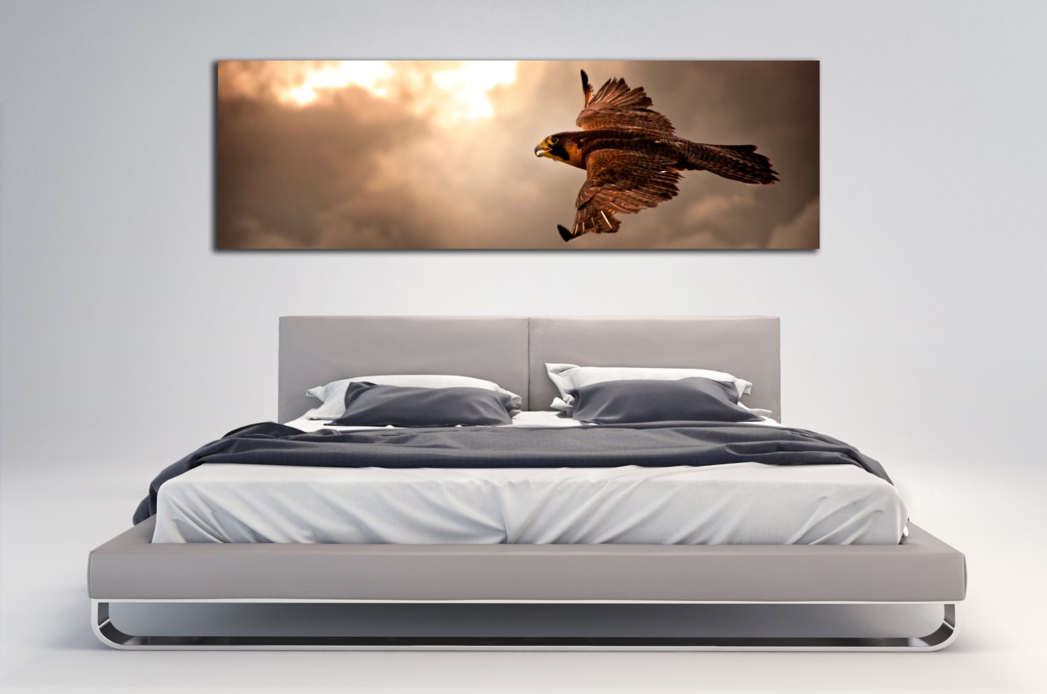Photo of a Falcon Flying Printed on a Canvas. Eagle Falcon | Etsy