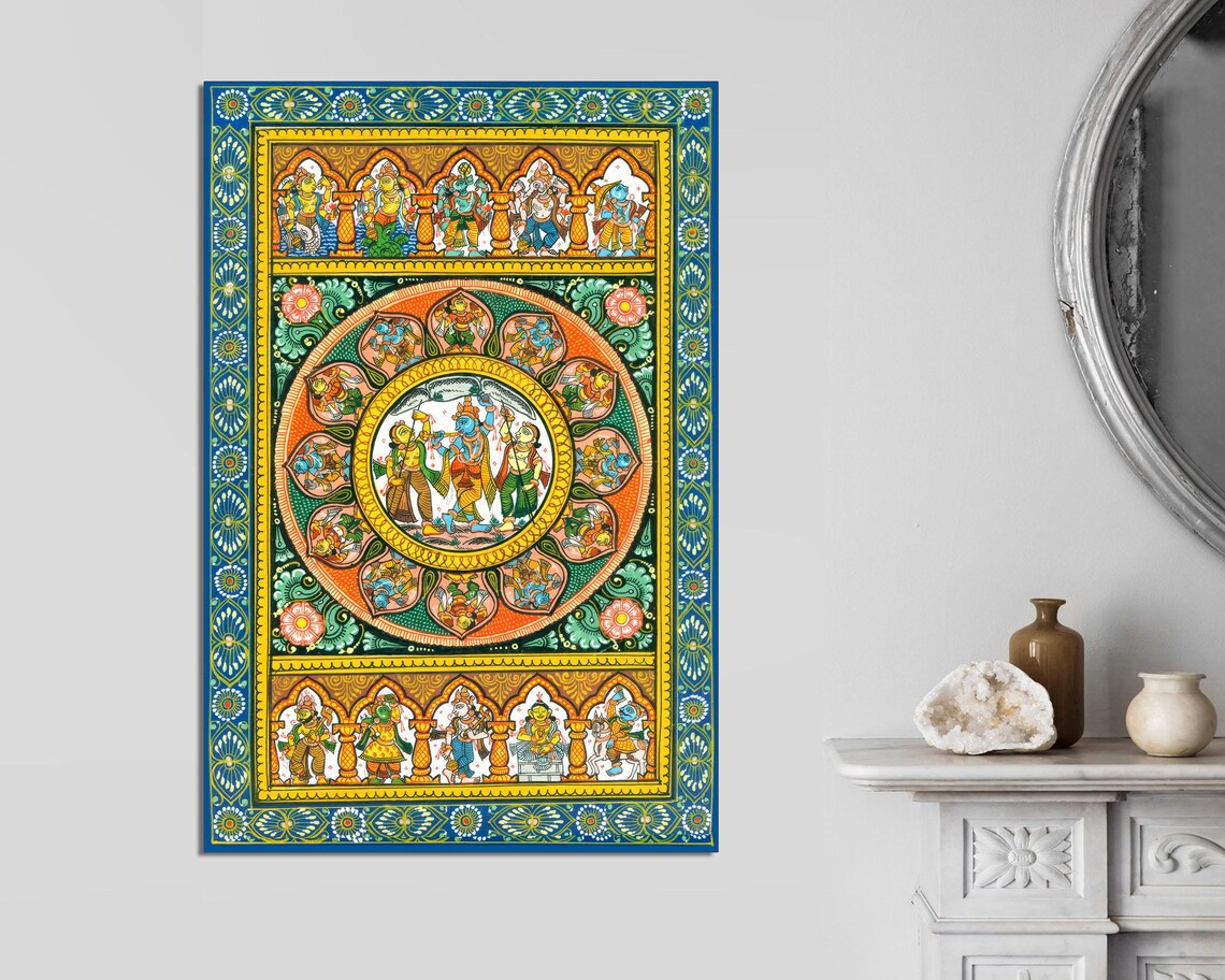 Dashavatar Canvas Print: Hindu Mythology Art, Vishnu Avatharam, Ready ...