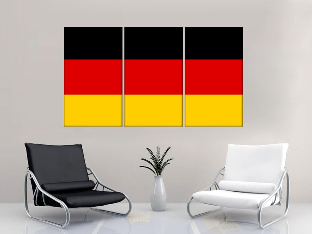 German Flag Canvas Art Print 3 Panel Split , World Flag,triptych, Art ...