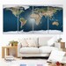 4 Panel Split World Map Canvas Print. Texture Digitally | Etsy