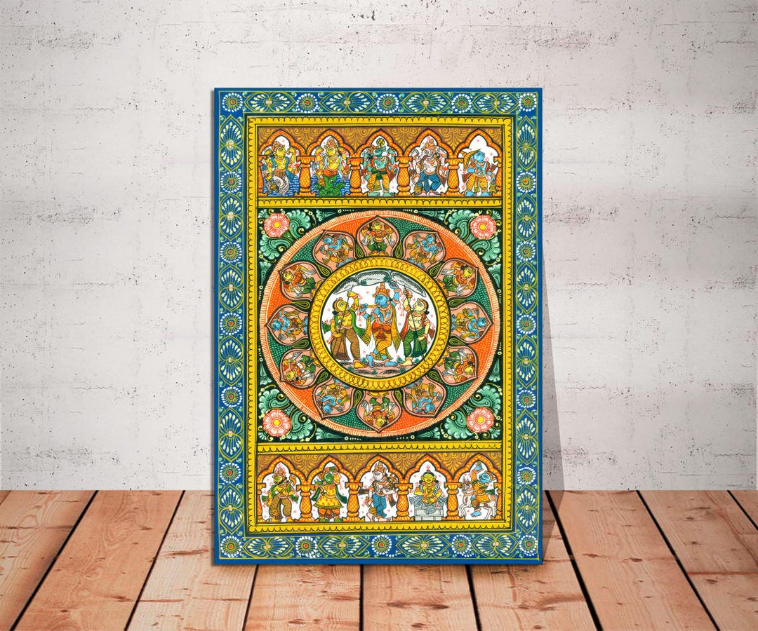 Dashavatar Canvas Print: Hindu Mythology Art, Vishnu Avatharam, Ready ...