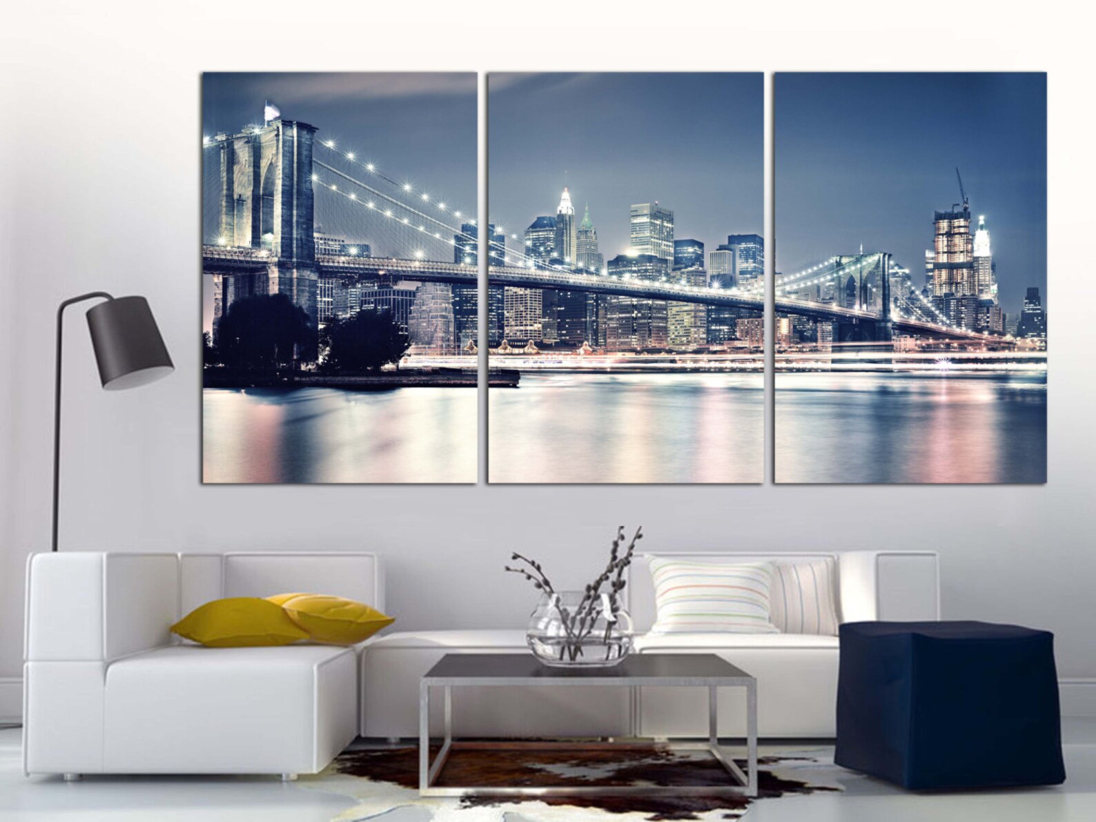 3 Panel Split New York Skyline Panoramic Canvas Print. - Etsy