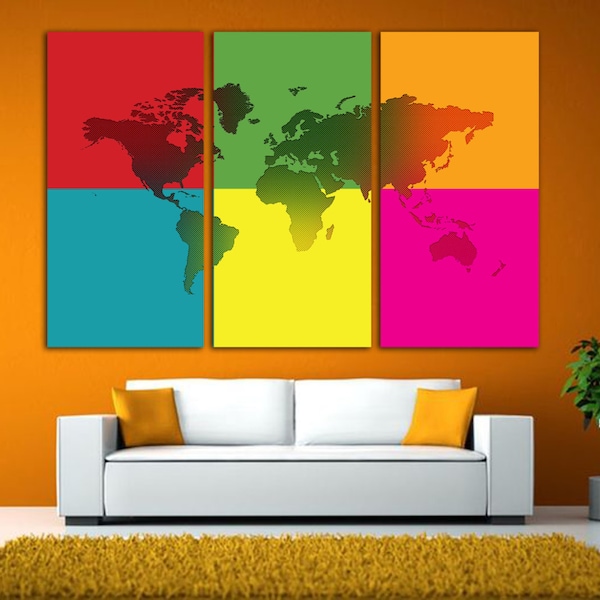Stretched Canvas World Map Wall Art - Etsy