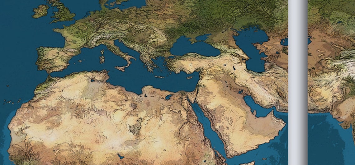 3 Panel Split World Map Canvas Print. Canvas Prints Digital | Etsy