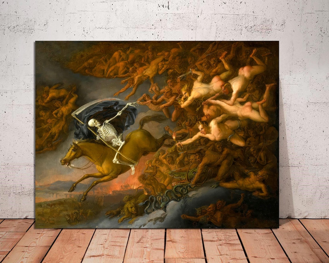Death Leading Hell's Army Canvas Print, Dark Magic Art Reproduction - Etsy
