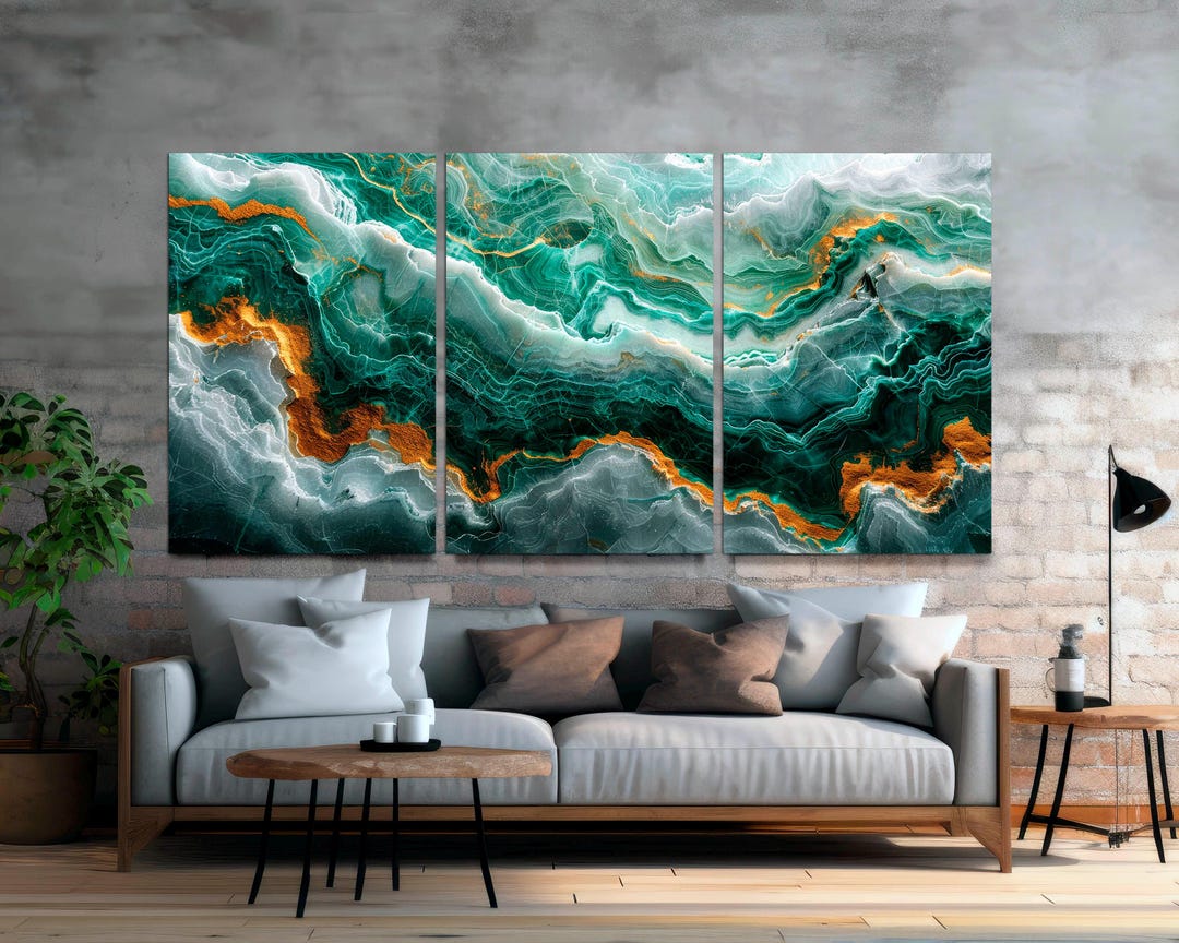 Marble Texture Abstract Canvas Print: 3-panel Extra Large Wall Art - Etsy