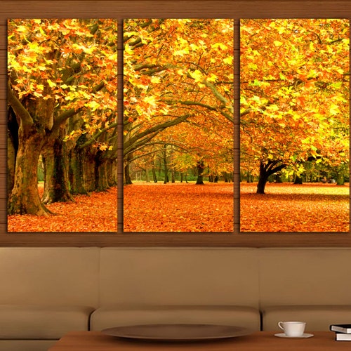 3 Panel Split Fall Autumnal Park Canvas Print 1.5 Deep - Etsy