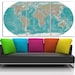 3 Panel Split World Map Canvas Print. White Background - Etsy