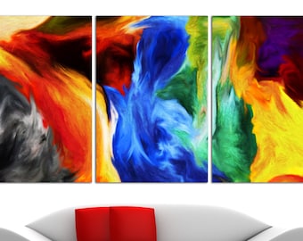 3 Panel Split Art World Map Canvas Print 1.5 Deep - Etsy