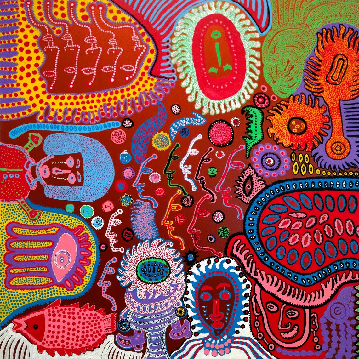 Yayoi Kusama Painting: Infinity Dots Abstract Art on Canvas - Etsy