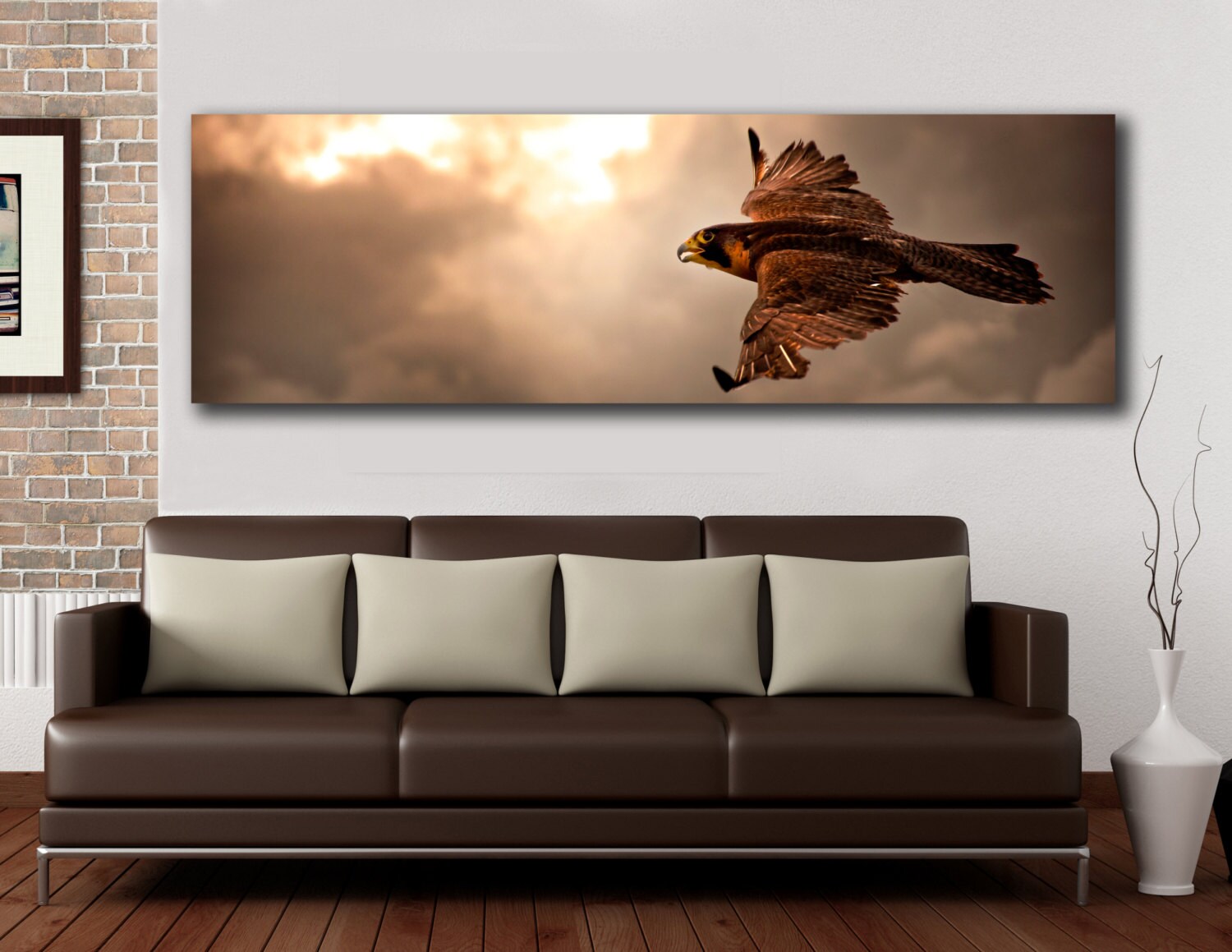 Photo of a Falcon Flying Printed on a Canvas. Eagle Falcon | Etsy