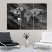 World Map Canvas Print 3 Panel Split Custom Art Black White - Etsy