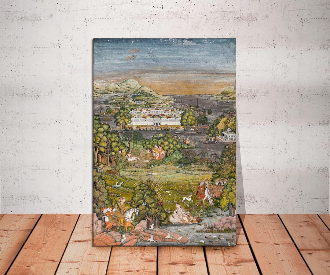 Layla and Majnun Persian Canvas Art Print: Vintage Iranian Miniature ...