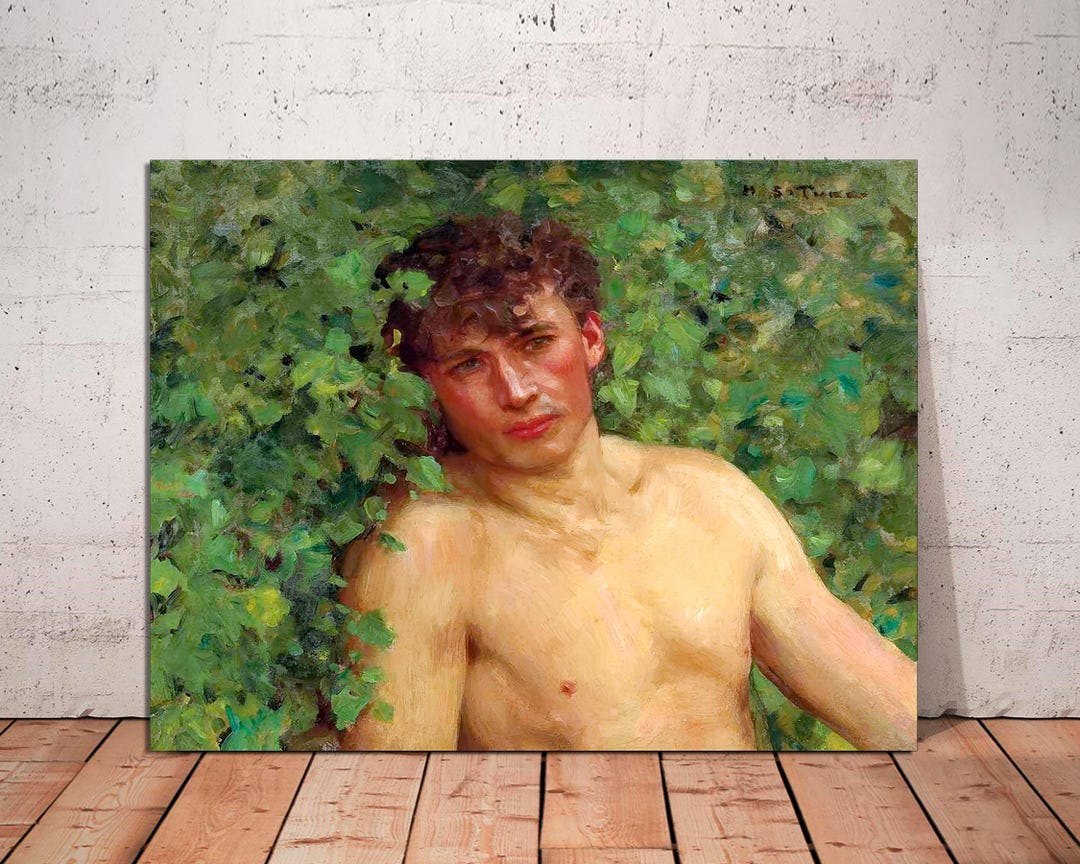 Henry Scott Tuke, Head of Nicola, Queer Art, Man Portrait, Nude Fine ...
