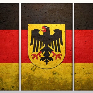 German Flag Canvas Art Print 3 Panel Split , World Flag,triptych, Art ...