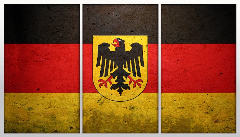 German Flag Canvas Art Print 3 Panel Split World - Etsy