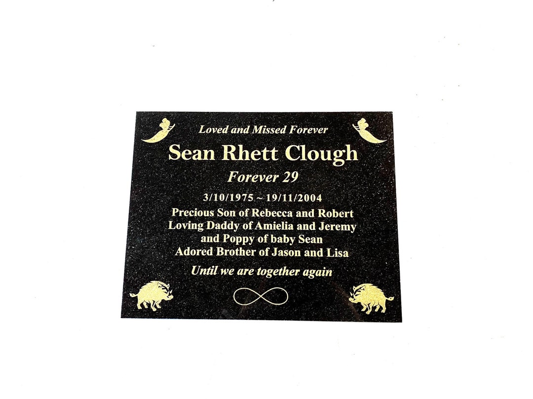GRAVE MEMORIAL PLAQUE - Customised With Your Text Laser Engraved on ...