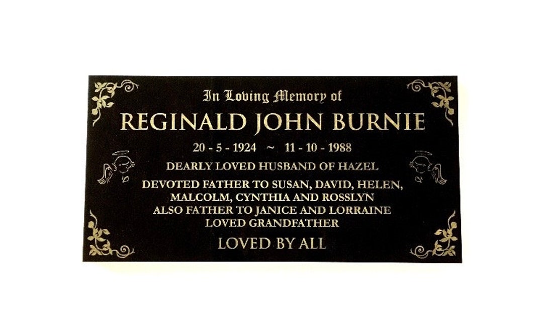 GRAVE MEMORIAL PLAQUE Customised Laser Engraved With Your Own Text on ...