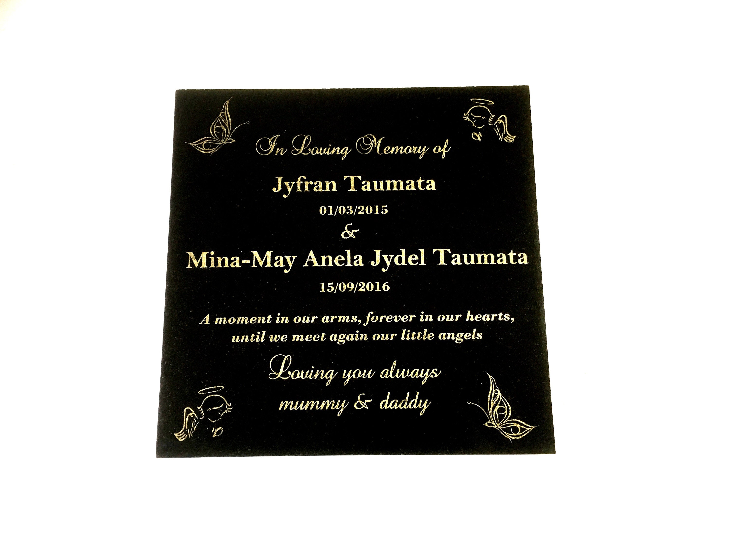 GRAVE MEMORIAL PLAQUE - Customised Laser Engraved With Your Own Text on ...