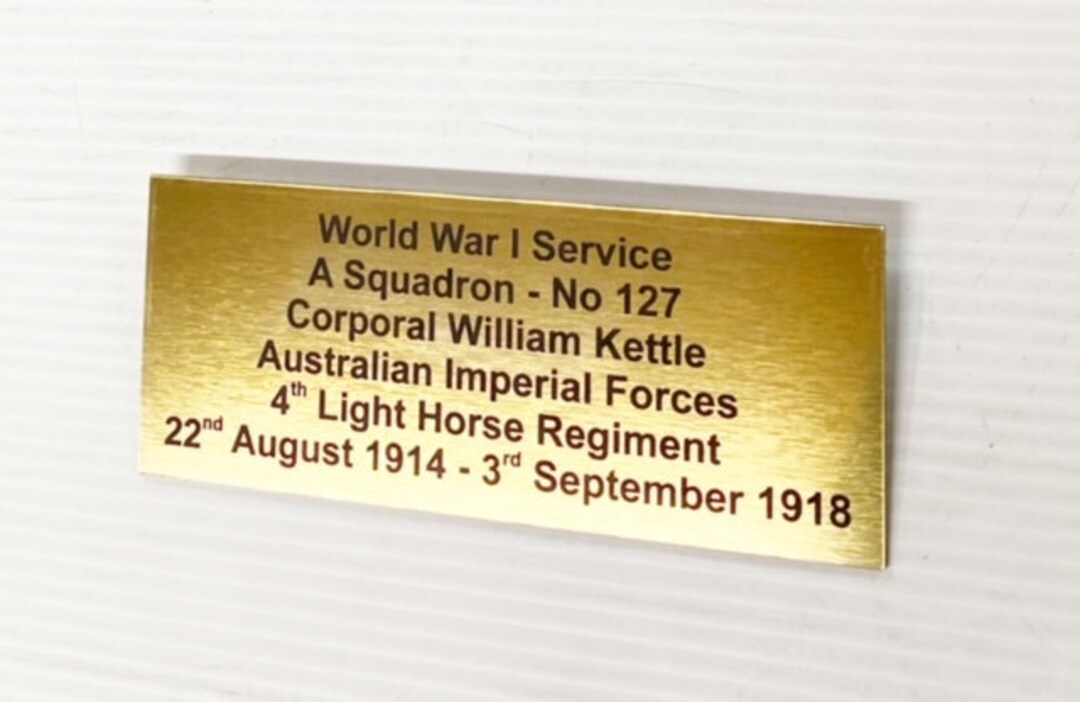 Memorial Plaque Gold Trolase 120x50mm - Etsy Australia
