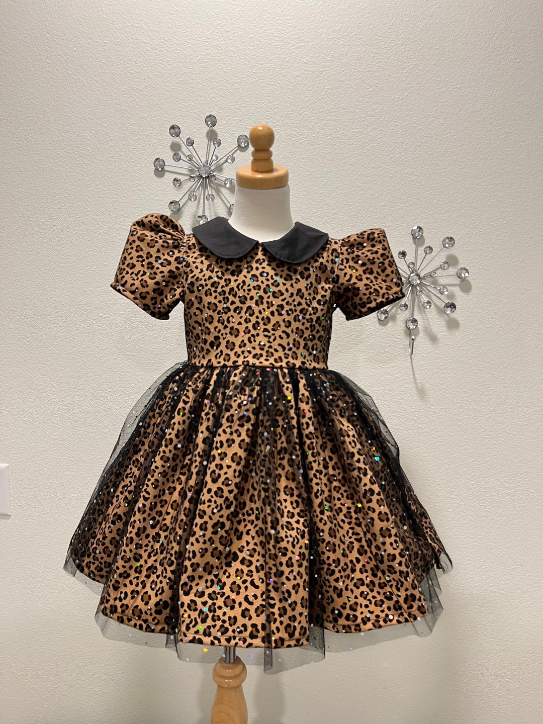 Safari Birthday Dress/ Sparkly Leopard Print Kids Dress / Cheetah Dress ...