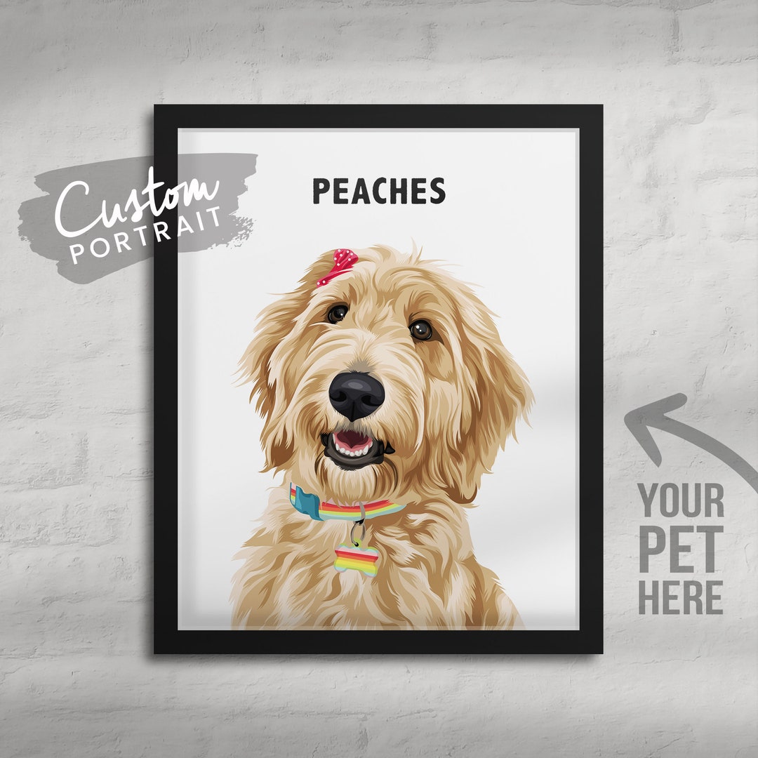 Custom Goldendoodle ART PRINT Pet Portrait Goldendoodle Gift for Pet ...