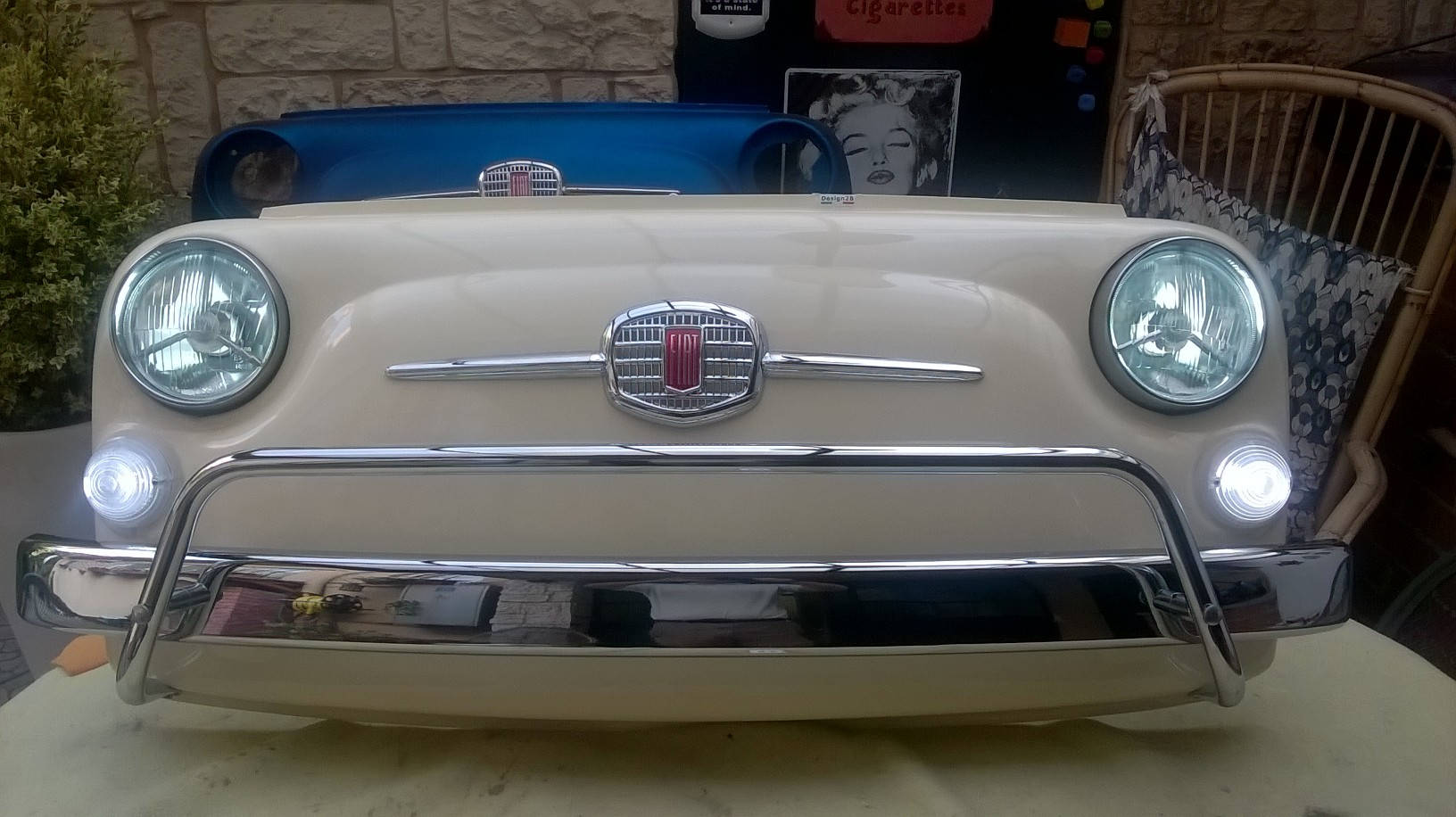 Vintage Fiat 500 Front End With Metal Bar. Provided With LED Lights ...