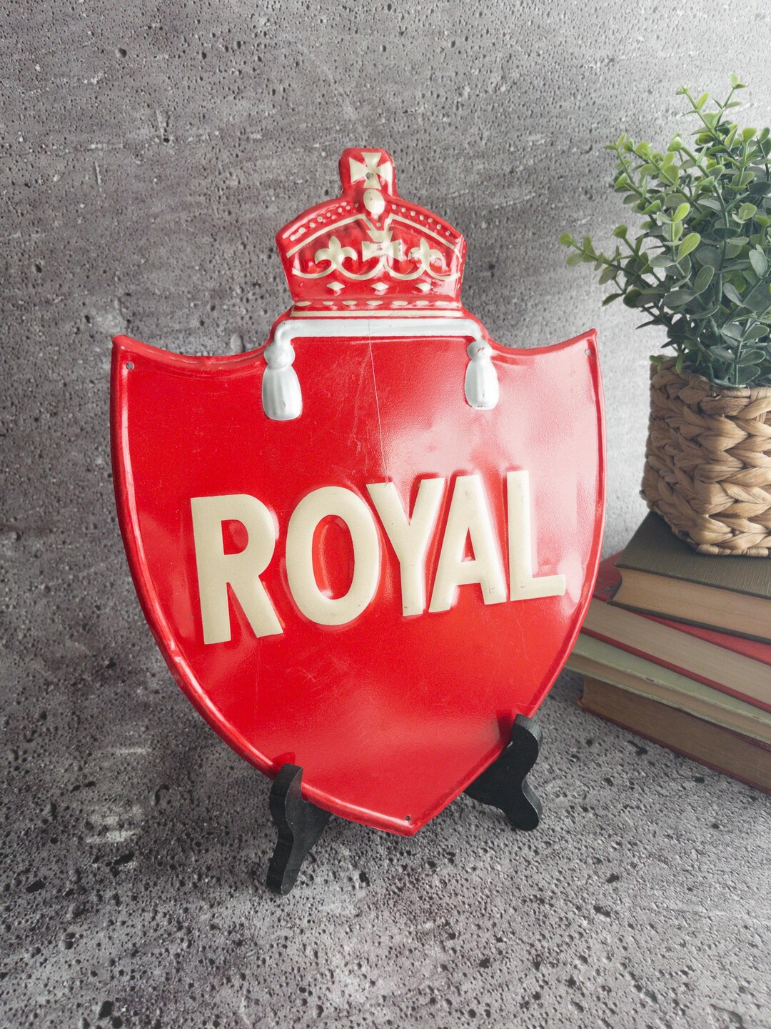 Vintage Metal Sign - Royal Insurance Embossed Tin Sign – Red & Gold ...