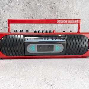 Boombox Vintage Realistic SCR-35 Boombox – Red Stereo Sound Cassette ...